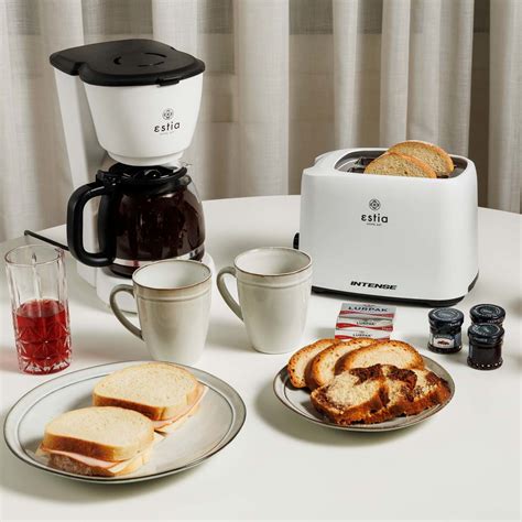 εstia Home Art ΚΑΦΕΤΙΕΡΑ ΦΙΛΤΡΟΥ Intense Luminus ΠΛΑΣΤΙΚΗ 1000w ΜΕ ΓΥΑΛΙΝΗ ΚΑΝΑΤΑ 1 25lt ΜΑΤ