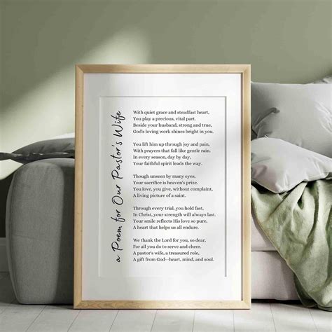 Pastors Wife Appreciation Poem Pastors Wife T Poetry Wall Art