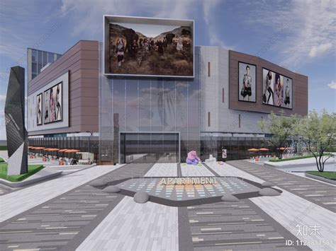 现代商业广场景观su模型下载【id 1128811581】 知末su模型网