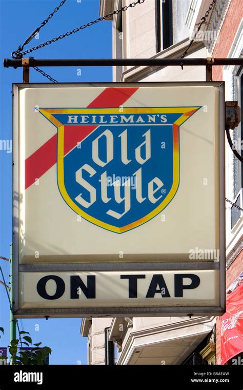 Heilemans Old Style Beer Sign Hanging In Front Of A Bar In Lincoln