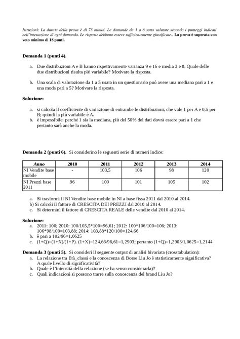 Esercizi Analisi Dei Dati Esercizi Di Analisi Dei Dati Docsity