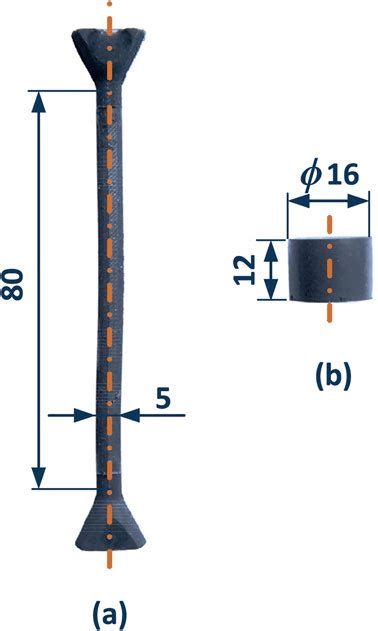 2 Mse Cylindrical Samples For Tensile A And Compression B Tests Download Scientific Diagram
