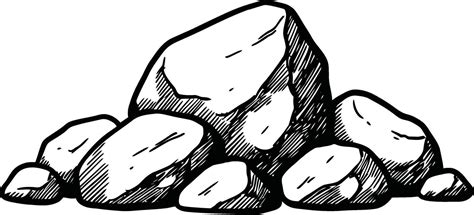 A Detailed Illustration Of A Natural Rock Formation In A Minimalist