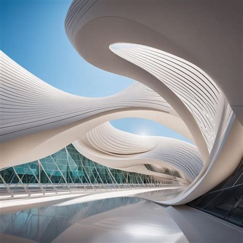 premium photo curve roof parametric architecture design architecture