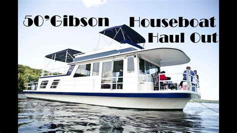 50 Gibson Houseboat Haul Out In Less Than 5 Minutes Youtube