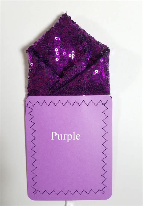 Mens Purple Sequin Pre Folded Pocket Square Insert Point Design