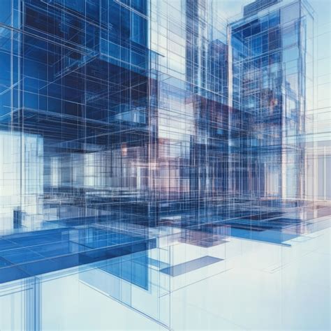 Abstract Architectural Render Of Intersecting Glass Structures