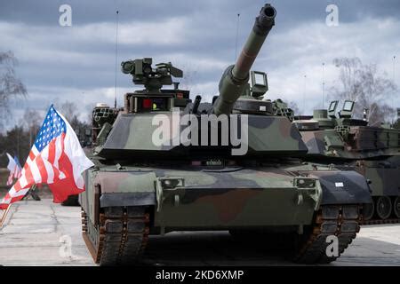 American Abrams Tanks Presented During The Ceremony Of Signing The