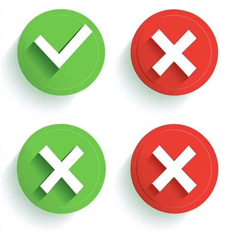 Photo Of Green Checkmarks And Red Cross Symbols On Round Buttons Vector Premium Ai Generated Image