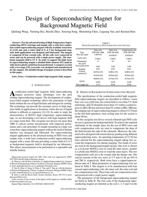 Pdf Design Of Superconducting Magnet For Background Magnetic Field