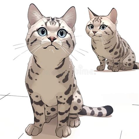 Meow Magic Captivating Cuteness In Cat Ai Form Stock Illustration