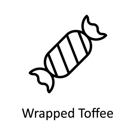 Wrapped Toffee Vector Outline Icon Design Illustration Food And Drinks