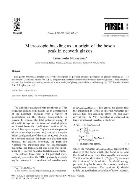 Pdf Microscopic Buckling As An Origin Of The Boson Peak In Network Glasses Dokumentips