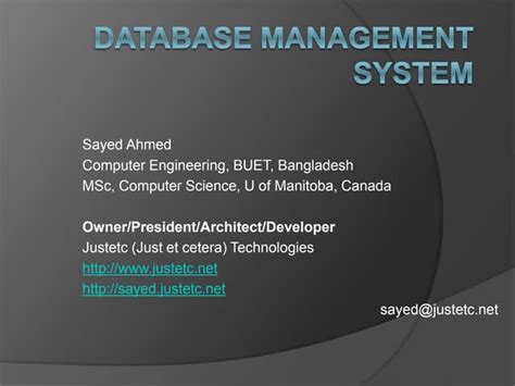 Database Management System Ppt