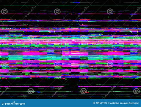 Glitch Illustration Of Error Screen With Black Background Stock Illustration Illustration Of