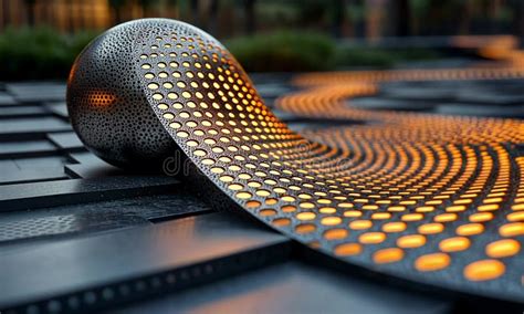 Abstract Futuristic Metallic Sphere And Glowing Ribbon Stock Footage Video Of Gray