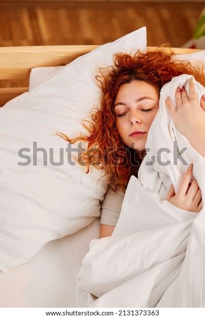 Lazy Redhead Girl Bed Lazy Ginger Stock Photo 2131373363 Shutterstock
