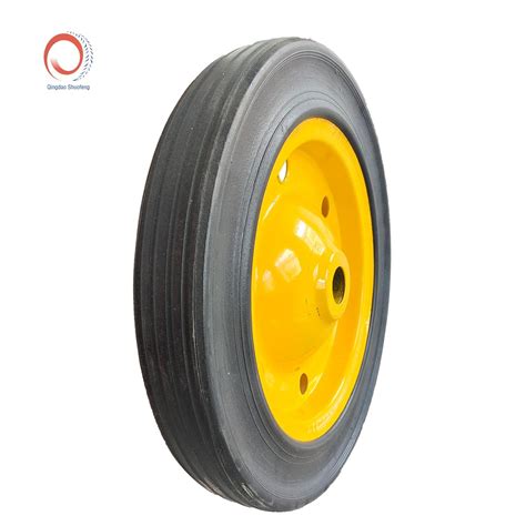 Heavy Duty Flat Free Wheelbarrow Replacement Solid Rubber Tires And