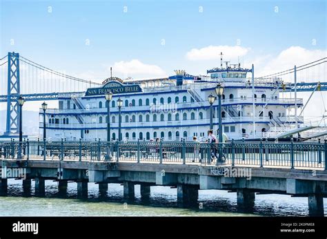 Cruise Boat San Francisco Belle Seen Moored In The Distance With Pier 7