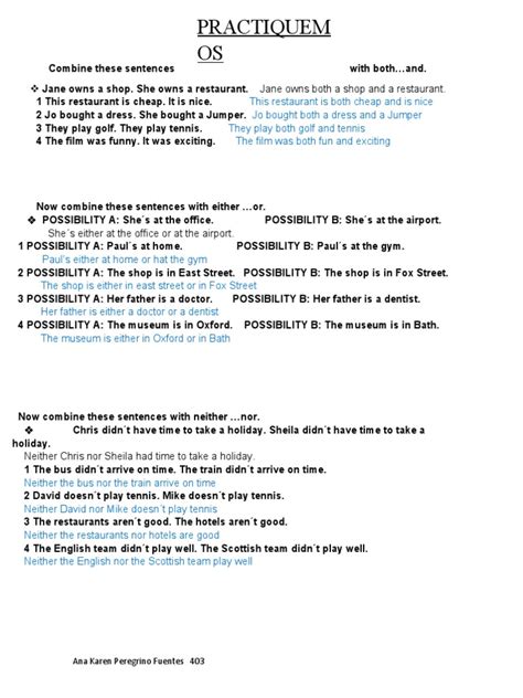 Here Are The Answers To The Coordinating Conjunction Exercise 1 And 2