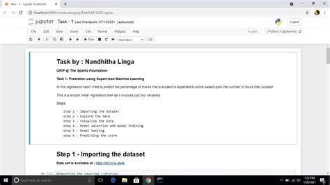 Linga Nandhitha On Linkedin Task1 Thesparksfoundation Datascience Internship Gripjuly2021