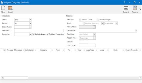 Running The Budgeted Outgoings Process