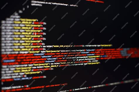 Premium Photo Software Developer Programming Code Abstract Computer Script Code Selective Focus