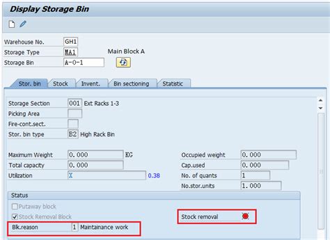 how to block a storage bin for stock removal and provide any business