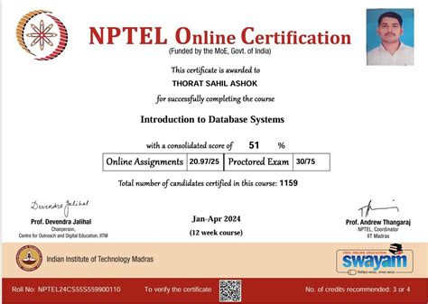sahil thorat on linkedin nptel iitmadras databasesystems continuouslearning skilldevelopment…