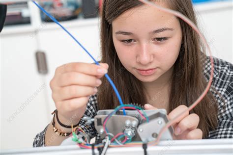 Female Electronics Babe In Laboratory Stock Image F018 3713 Science Photo Library