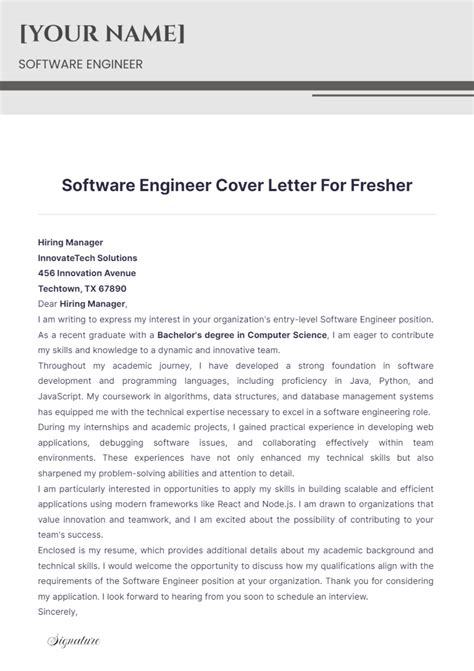 Experience Letter Format For Software Engineer