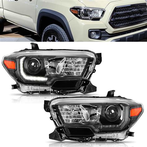 Halogen Headlights Assembly Wled Drl Fit For Toyota Tacoma 2016 2021
