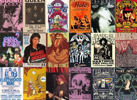 530pcs Vintage Concert Poster Retro Band Poster Classic Rock Posters Vintage Music Posters