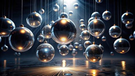 Illuminated Spheres Suspended In A Dark Space Reflecting Inner Light And Creating A Mesmerizing