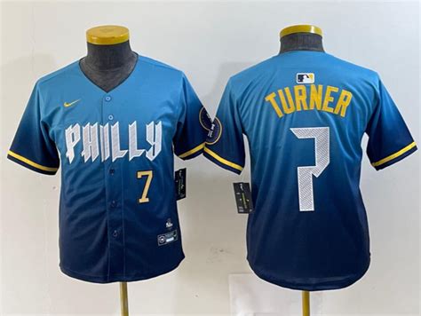 Youth Trea Turner Philadelphia Phillies City Connect Limited Jersey Blue