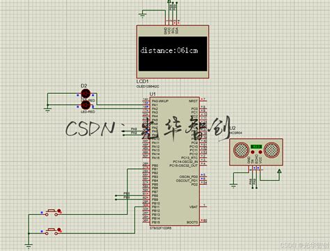 proteus仿真实例 基于stm32单片机的超声波测距系统（仿真文件 程序） stm32超声波测距仿真 csdn博客