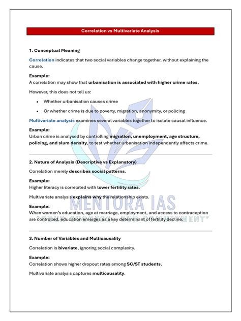 Correlation Vs Multivariate Analysis Pdf Sociology Causality