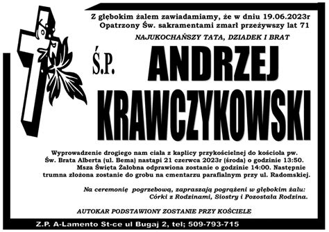 Śp Andrzej Krawczykowski Nekrolog
