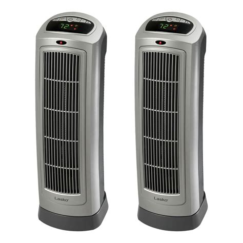 Lasko 1500w Oscillating Ceramic Tower Heater With Digital Remote Control 2 Pack Walmart Canada