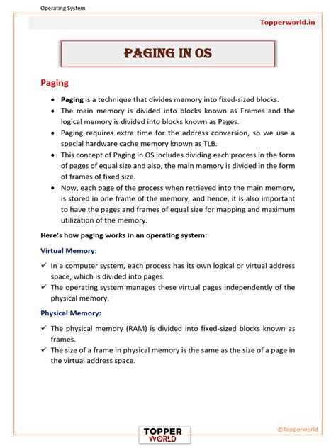 Os Paging Pdf Computer Programming System Software