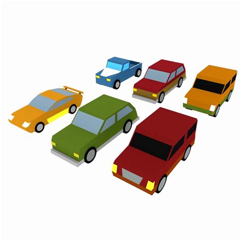 3d Low Poly Cartoon Cars 2 Model