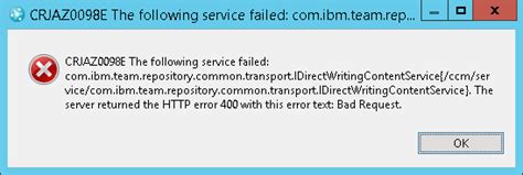 crjaz0098e rtc 6 service fail eclipse client fail creating new