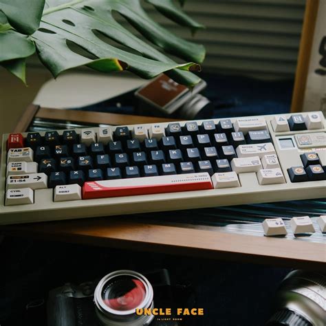 Airport Aviation Keycaps Set Flying Blue White Cherry Pbt Keysium