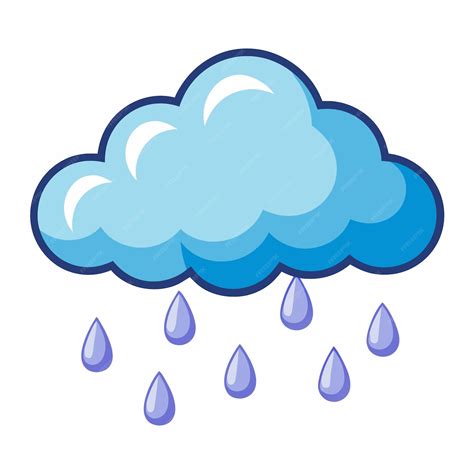 Un Dibujo De Dibujos Animados De Una Nube De Lluvia Con Gotas De Lluvia
