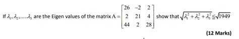 Linear Algebra Eigenvalues Of The Given Matrix Mathematics Stack