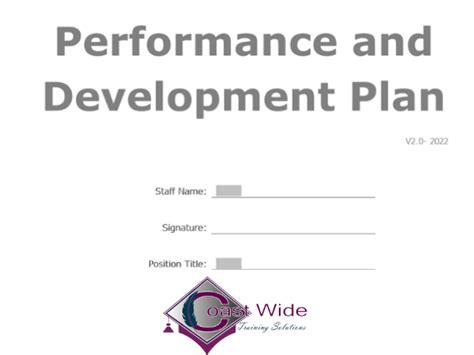 Performance And Development Plan Form
