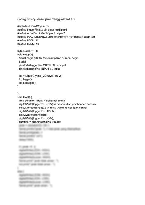Solution Coding Sensor Jarak Dan Led Studypool