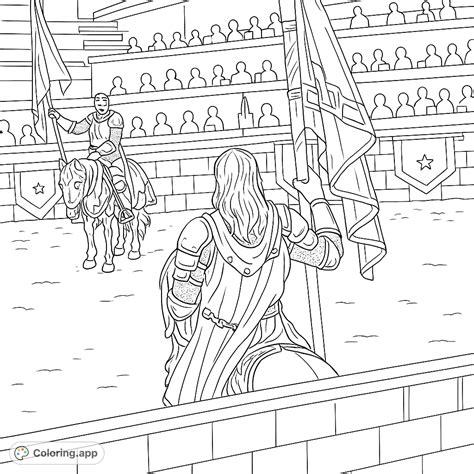 Knights In Grand Arena Coloringapp