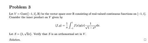 Solved Problem Let V Cont R Be The Vector Chegg