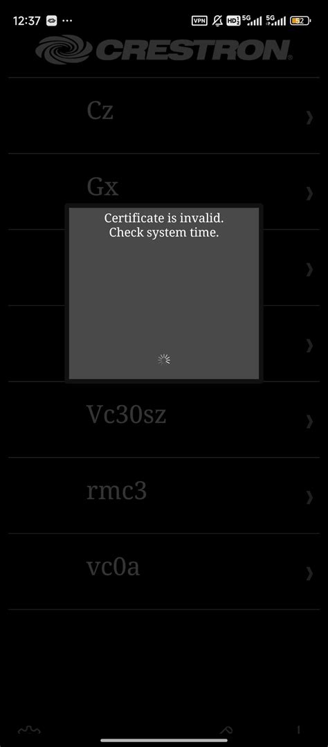 Certificate Is Invalid Check System Time R Crestron